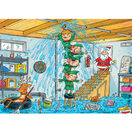 Funny Plumber Christmas Card | Santa’s Flooded Basement
