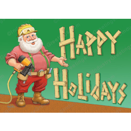 General Contractor Card | Santa Builds “Happy Holidays”