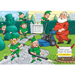 Landscaper’s Card | Santa Mowing | Yard Sign for Logo