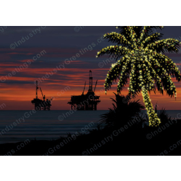 Offshore Sunset Christmas Card