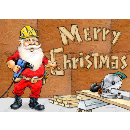 Contractor Card | Santa Builds Merry Christmas | Funny