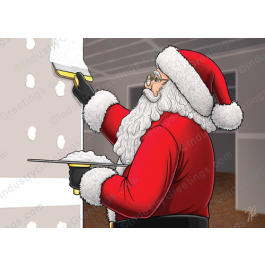Funny Drywall Contractor Card | Santa Mudding Drywall