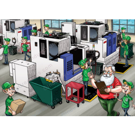 Funny Machinist Christmas Card | Santa’s Machine Shop
