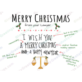 Funny Law Firm Card | Christmas Wish with Legal Caveats