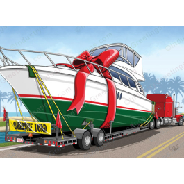 Yacht Gift Christmas Card and holiday cards