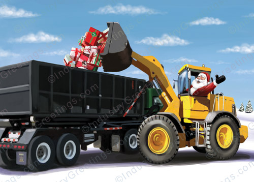 Roll-Off & Loader Card | Santa Dumps Gifts | For Pros