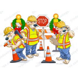 Traffic Control Christmas Card