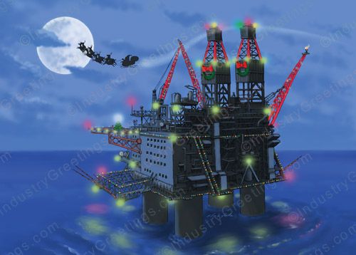 Offshore Lights Christmas Card and Holiday Cards