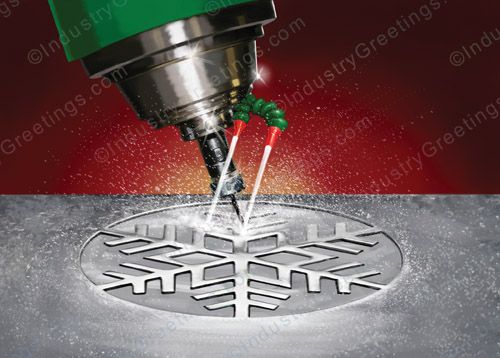 Machining Snowflake Holiday Card and Christmas cards