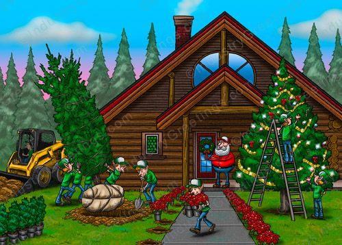 Holiday Landscaping Christmas Card