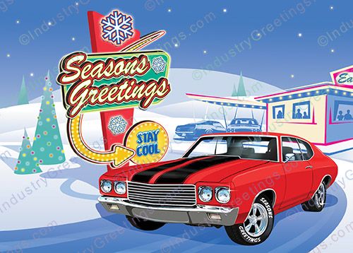 Muscle Car Christmas Card